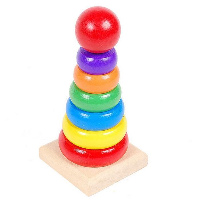 Pyramide Arc-En-Ciel Jouet de Bébé Construire18 x 6 x 25 cm - Cdiscount ...