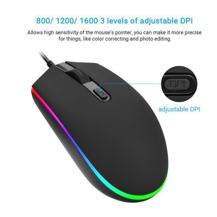 BD05004-souris PC ZERODATE S900 1600DPI USB filaire souris de jeu ...
