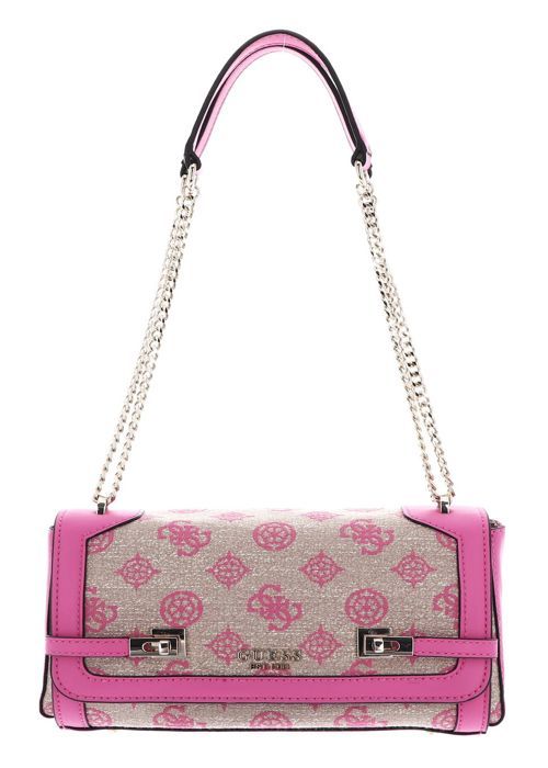 GUESS Sac à épaule bandoulière rose brun clair pour femme Loralee ...