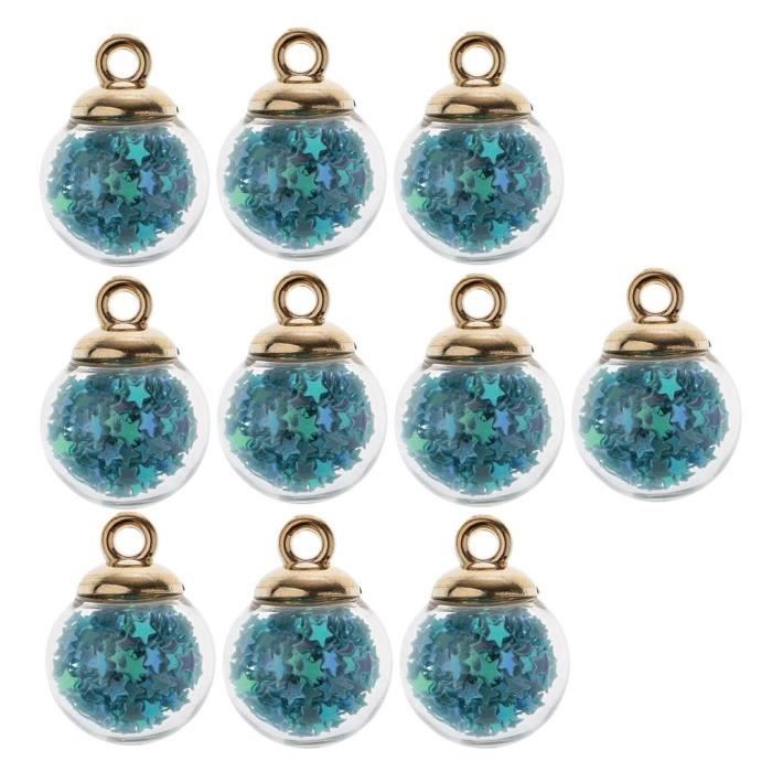10 Pièces 16mm Étoile Motif Boule En Verre Charmes Pendentif DIY ...