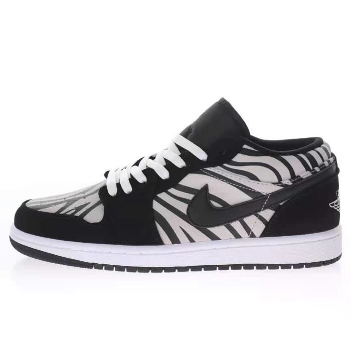 Baskets AIR-JORDAN 1 Low GS Zebra Noir\blanc - Cdiscount Chaussures