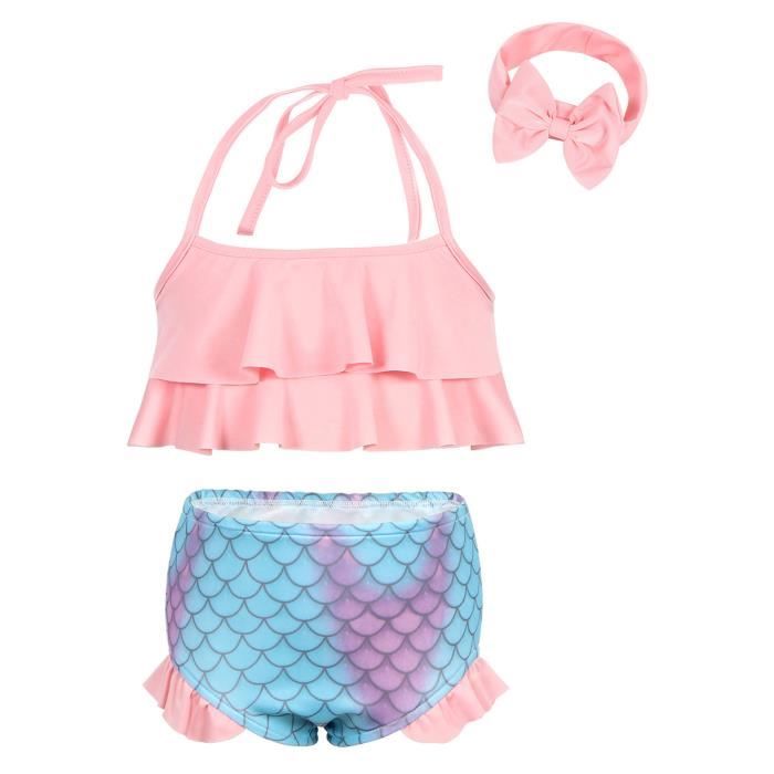 Freebily Bikini Enfant Fille Maillot de Bain Deux Pieces Sirène Haut à ...