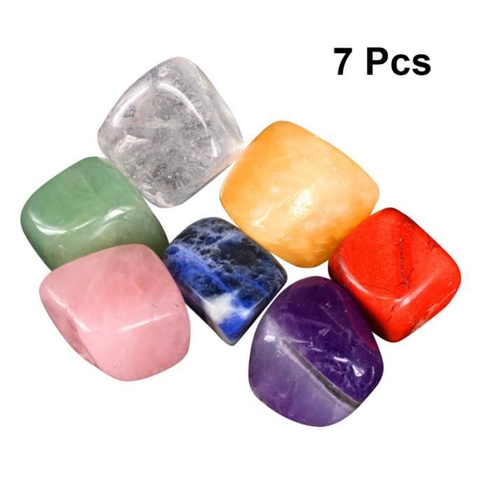 7 pièces solides de pierre de Chakra poli Yoga Merkaba Reiki ensemble de cristal de irrégulière ...