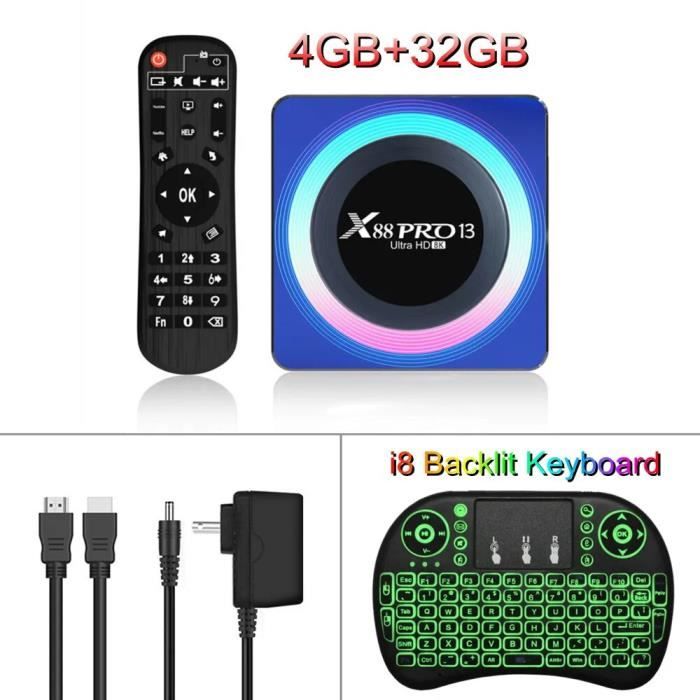 Décodeur TV X88 Pro 13 - Woopker - Android 13 - 4 Go - 64 Go - 8K ...