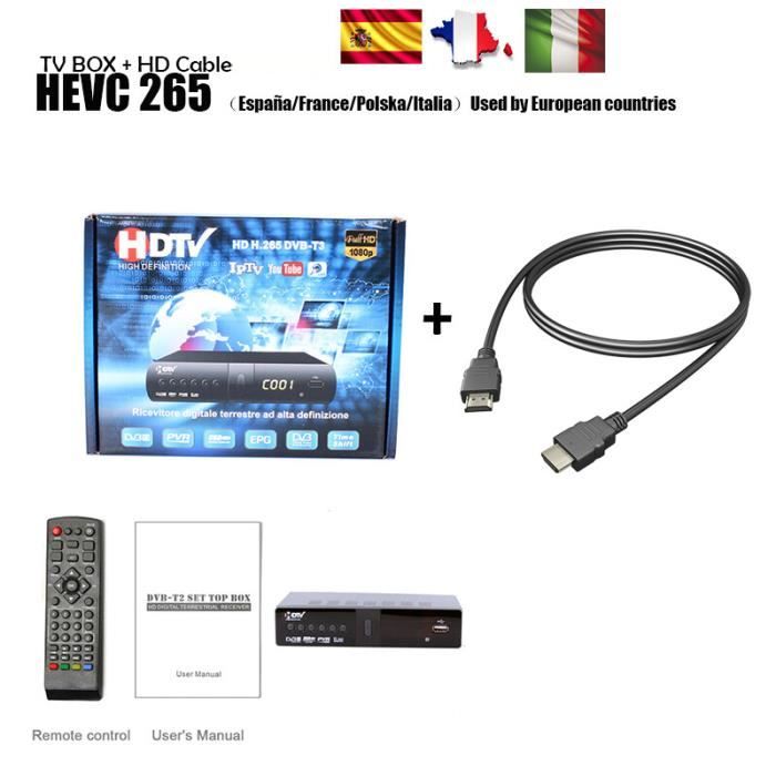Décodeur Numérique HD DVB T2 TV Tuner Support H.264 1080P Récepteur ...