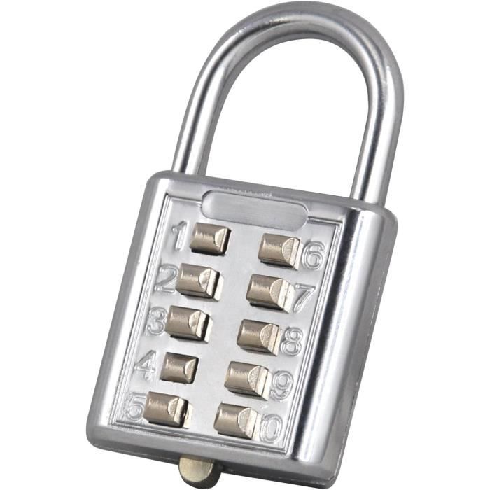 TRIXES Cadenas à combinaison de 10 chiffres 38 mm46 - Cdiscount Bricolage