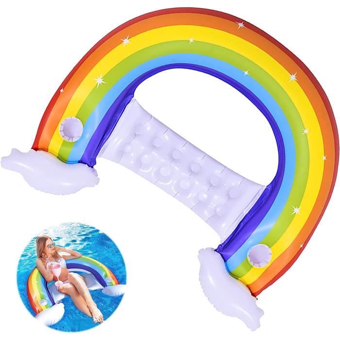 Hamac Gonflable Piscine, Flottantes Hamac Arc-En-Ciel, Flotteur ...
