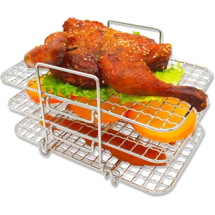 Support De Friteuse À Air Pour Friteuse Ninja À Double Air, En Acier Inoxydable 304, Multicouche ...