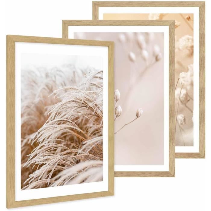 Cadre Photo A2 42 X 59,4 Cm Bois Chêne, Cadre Large Bord, Lot De 3 ...