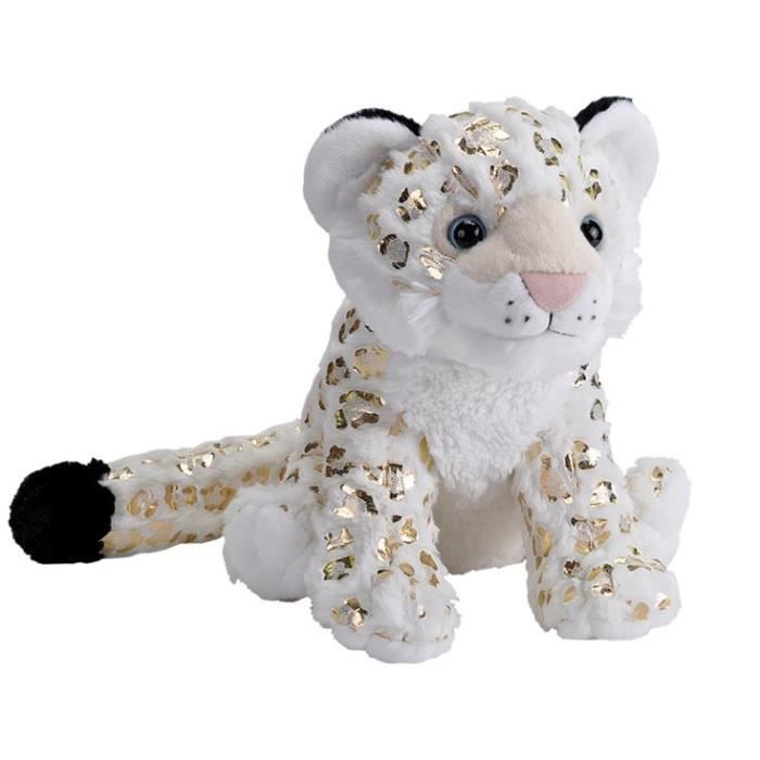 Peluche - Wild Republic - Léopard - 20 cm - Blanc/Doré - Pour enfants à ...