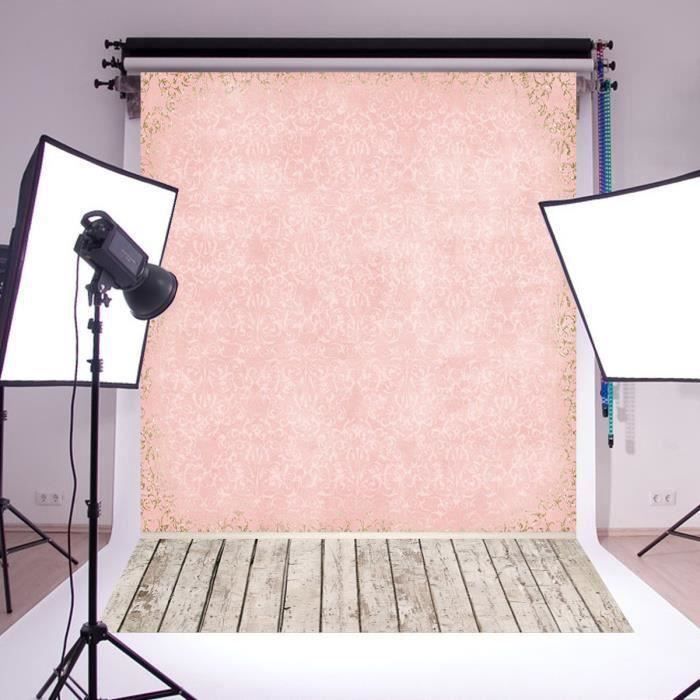 Ywei Toile de Fond Backdrop Tissu 2.1x1.5m Planche Rose Photographie ...