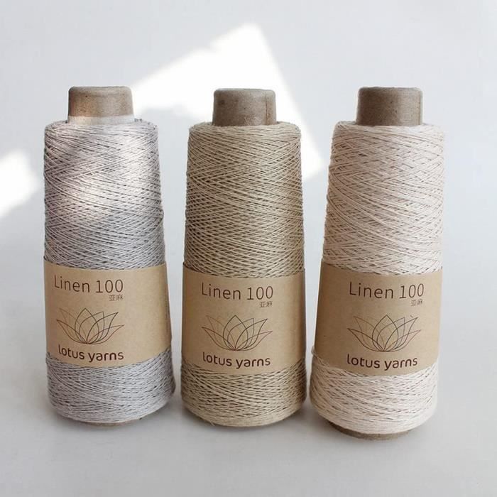 Pelote De Fil À Tricoter 100 % Lin Naturel - 100 G-Cône - Pour ...