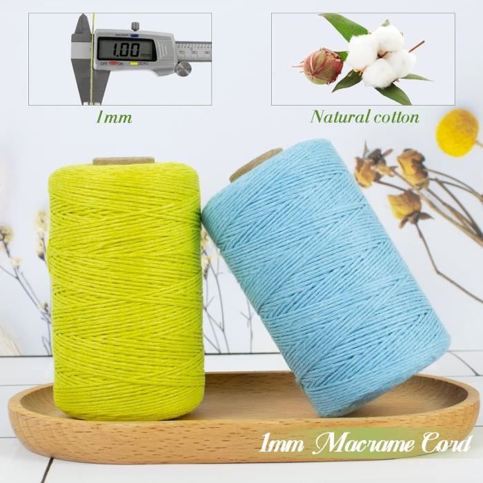 Fil Macramé 1Mm X 390M Corde Macramé Fil De Coton Naturel Ficelle ...
