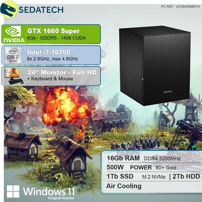 Sedatech Pack Mini-PC Gaming – Intel i7-10700 – GTX1660 Super – 16 Go ...