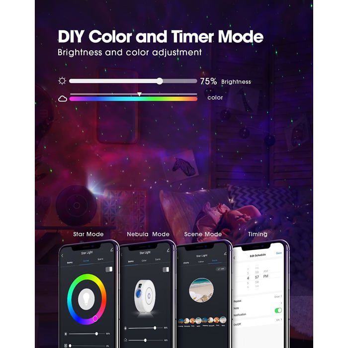 WiFi Projecteur de Ciel étoilé Intelligent Haute Définition Système de ...