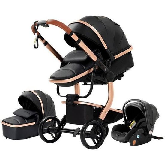 POUSSETTE-CHASSIS POUSSETTE Poussette 3 en 1 Bébé Combinée Siège-Auto Nacelle Trio Réversible ...