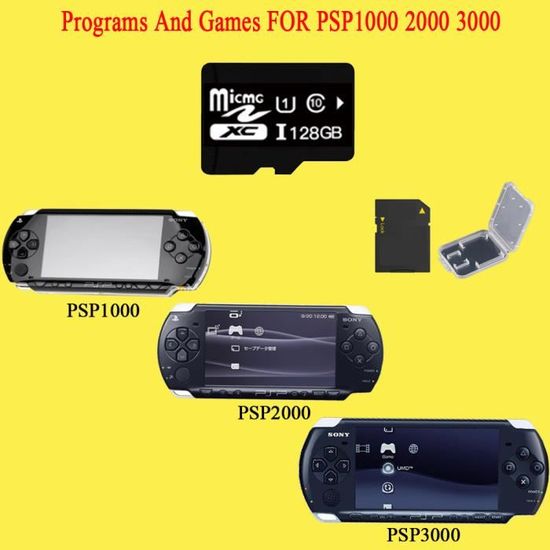 Pour PSP 128G-Carte mémoire TF pour jeux Gameboy, RG351P, pawky Box Pro ...