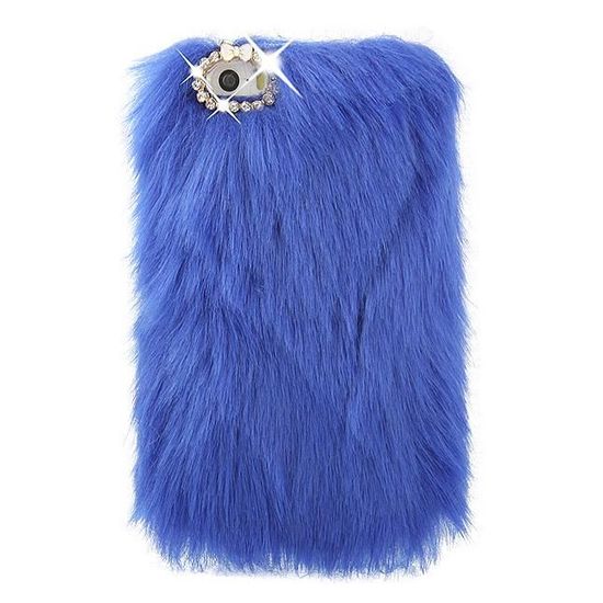 Coque Fausse Fourrure & Strass pour iPhone 5/5S - Cdiscount Téléphonie