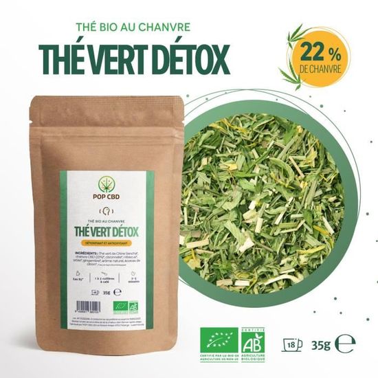 Infusion Bio au Chanvre (22%) POP CBD "THÉ VERT DÉTOX" - Cdiscount Au ...