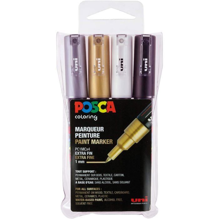 POSCA Set 4 MARQUEURS PC1MC Pochette GSW90 - Cdiscount Beaux-Arts et ...