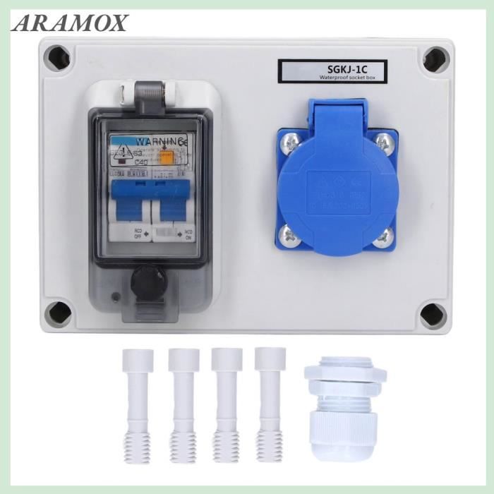 ARAMOX Boîtier Prise Murale Boîte Prise de Courant avec RCD 230V 40A 1P ...