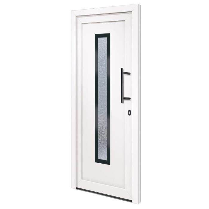 Porte d'entrée Blanc 88x200 cm PVC - LIZ7900787124933 - Cdiscount Bricolage