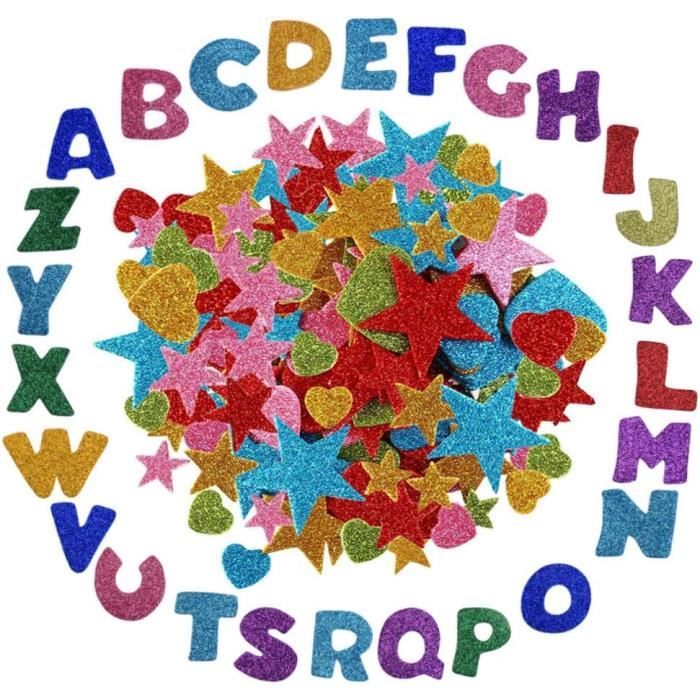 Stickers En Mousse 172 Pcs Glitter Mousse Autocollants Étoiles Coeur ...