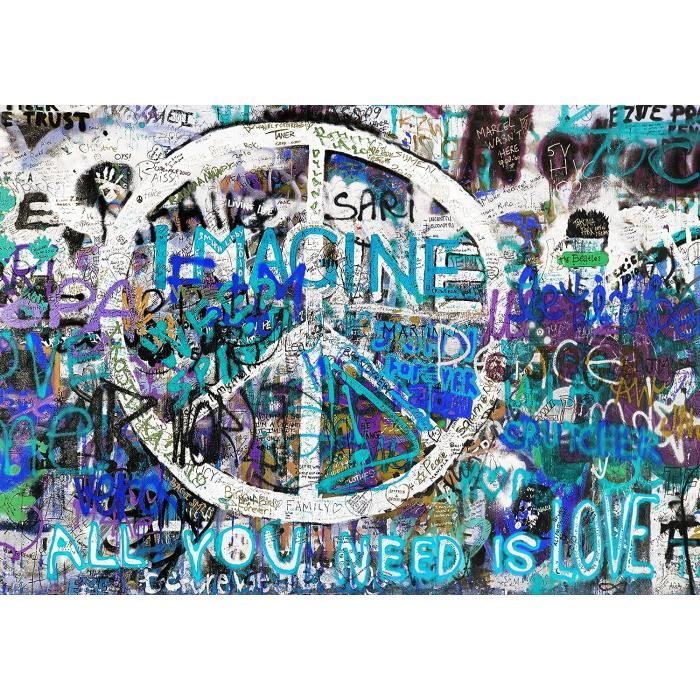 Papier Peint Adhésif Graffiti 392X280 Cm Xxl Mural Décoration Feuille ...