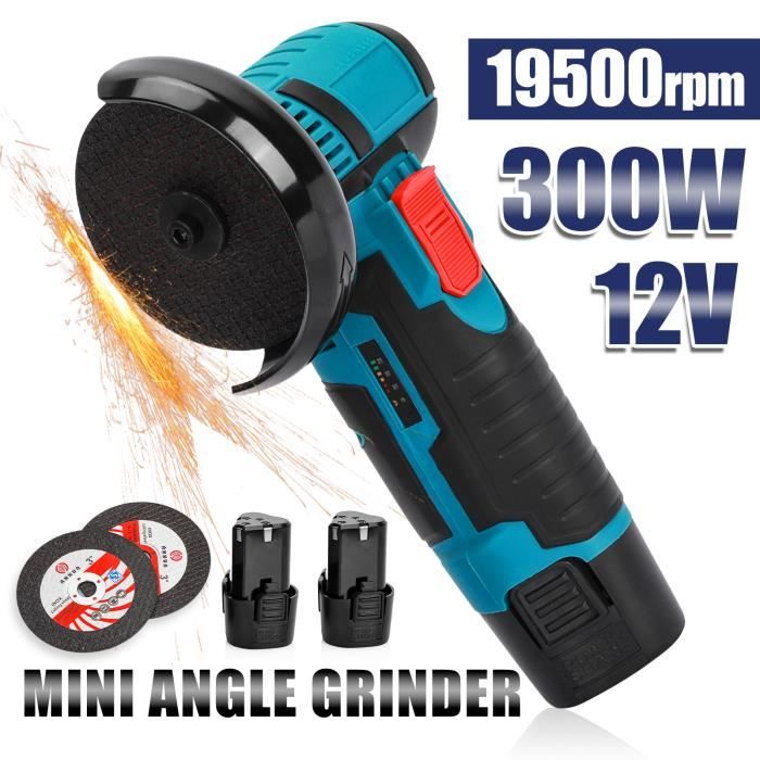 MINI Meuleuse d'angle sans fil,300W,19500rpm,Acier inoxydable, ABS ...