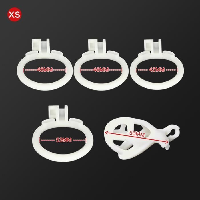 (White-XS-4Rings)Mamba – Cage de Chasteté Imprimée En 3D pour Homme, Kit avec Anneau de Pénis ...