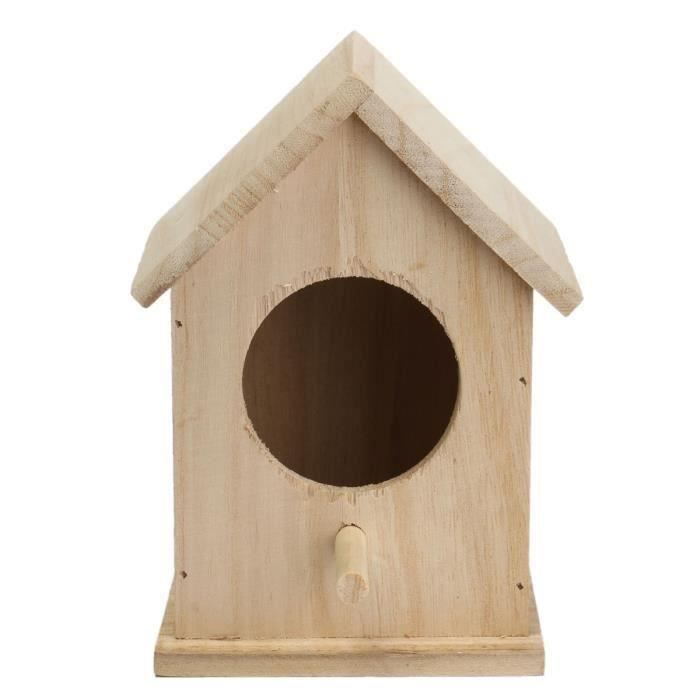 TEMPSA Nid d'Oiseaux En Bois Paulownia Avec Sticker En Bois - Cdiscount ...