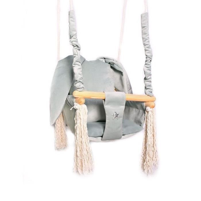 Bellochi Balançoire Bébé en Bois - Balançoire enfants avec Velours ...