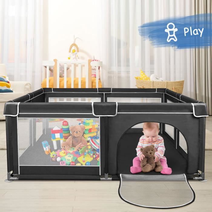 Parc pour bébé B.LIVEM - Noir - Grand modèle 180*150*66cm - Cdiscount ...