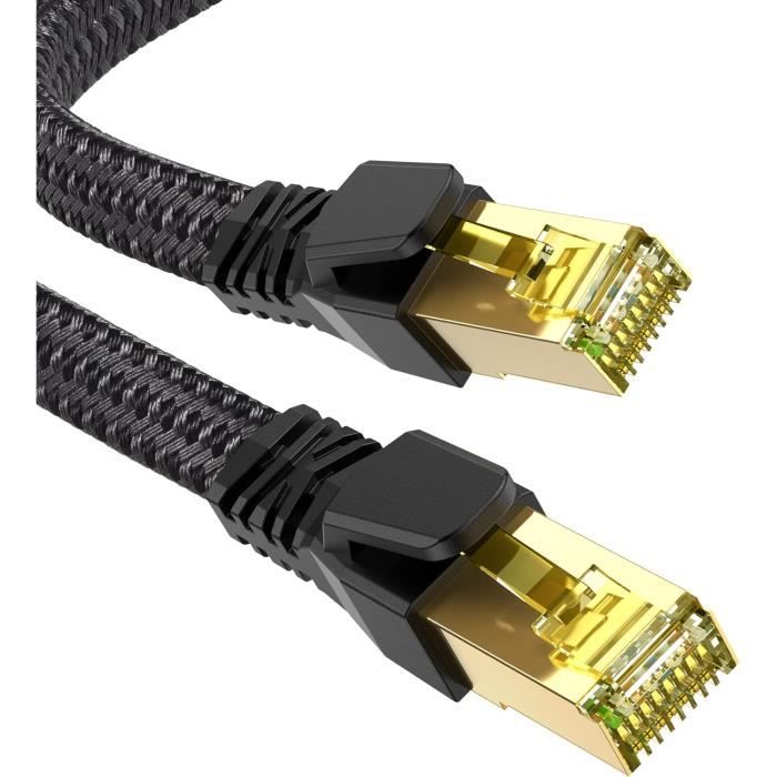 Câble Ethernet 4M, Cat 8 RJ45 Réseau Haut Débit 40Gbps 2000MHz SFTP ...
