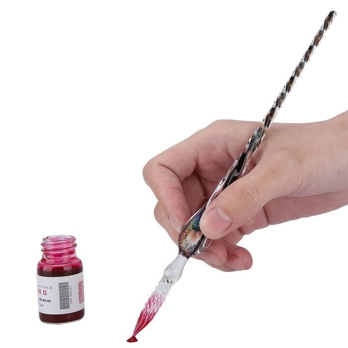 Cikonielf Stylo Dip Crystal Starry Sky Glass Dip Pen Stylo à encre ...
