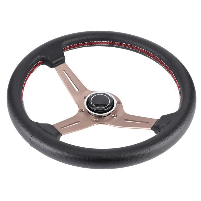 250mm/14po Volant Demi-Plat en Cuir Perforé à 6 Boulons avec Klaxon ...