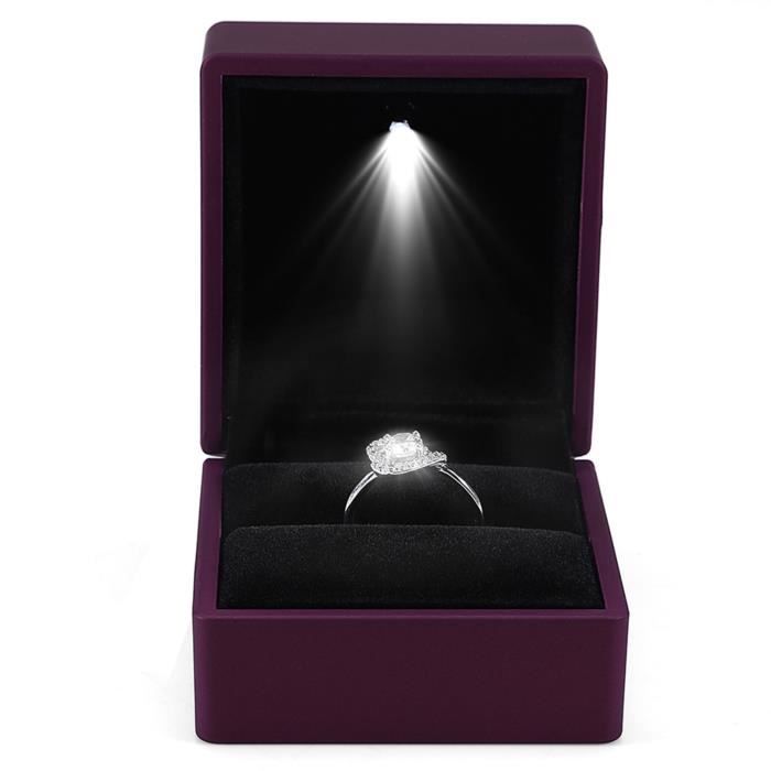 KIMISS Boîte à anneau LED Boîte de Rangement d'Anneau à la Mode LED ...