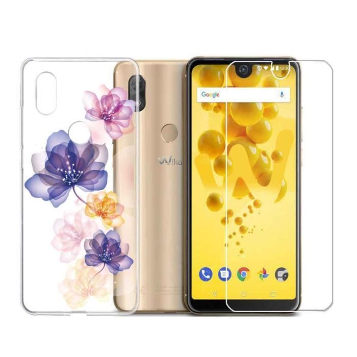 Verre Trempé + Coque Pour Wiko View 2 Pro 6.0" Fleur Etui Housse ...