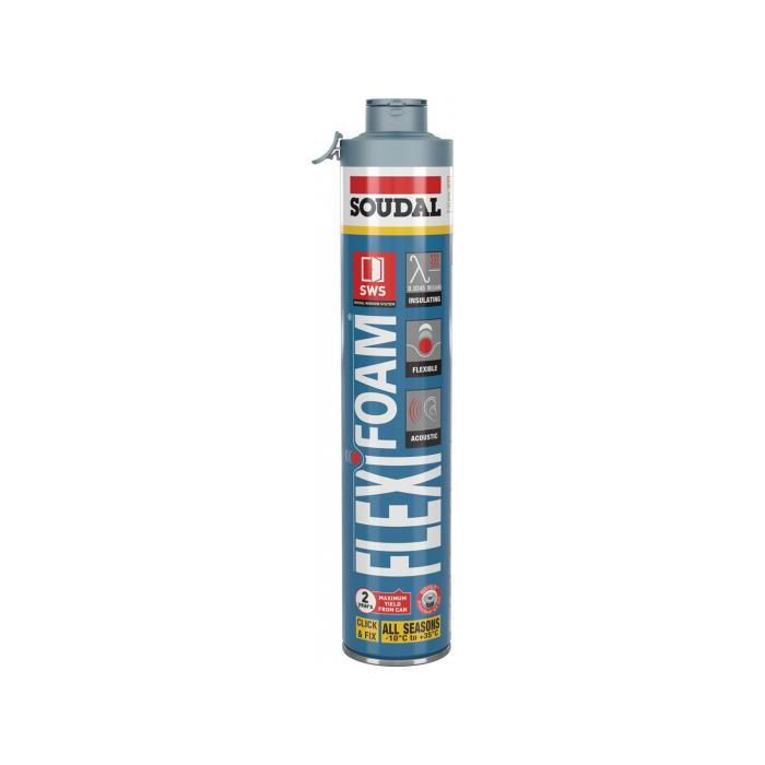 Mousse PU Flexifoam Gun bleu Click & Fix 750ml RT2012 - SOUDAL - 118318 ...