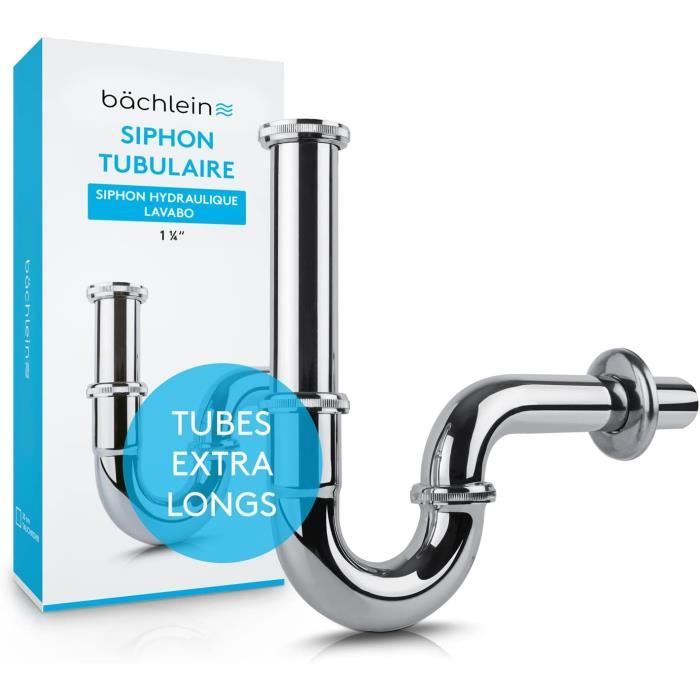 Bächlein Siphon Universel pour Lavabo et Évier (Extra Long) – Bonde de Lavabo Tubulaire – Siphon ...