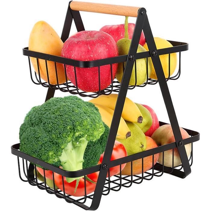 Corbeille Fruit à 2 Niveau, Corbeille Fruit Etage en Acier Inox ...