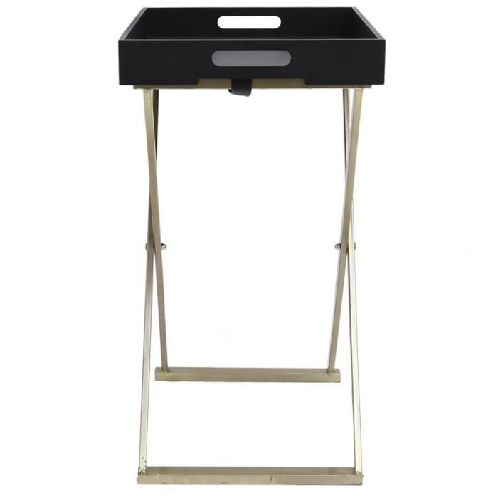 RHO - Tables d'appoint - Table pliable Doré et noir 48x34x61 cm MDF ...