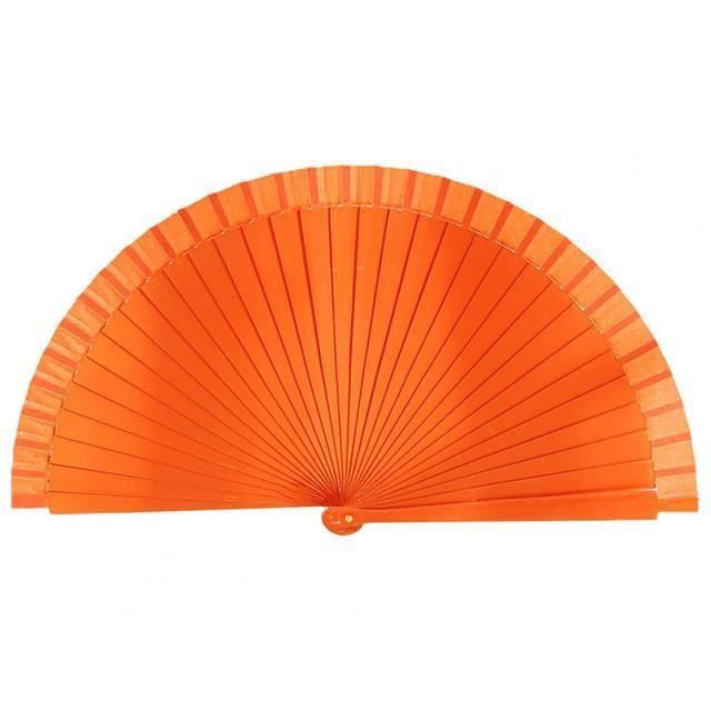 Éventail pliable en papier,Orange--Éventail à main pliant Bergame fin ...
