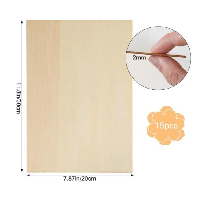 Feuilles de Contreplaqué - Balsa - 15 pcs - 300 x 200 x 2 mm - Bois de ...