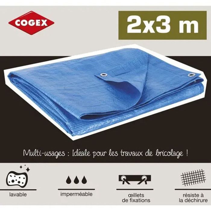 COGEX Bâche de protection 2x3m - Cdiscount Bricolage