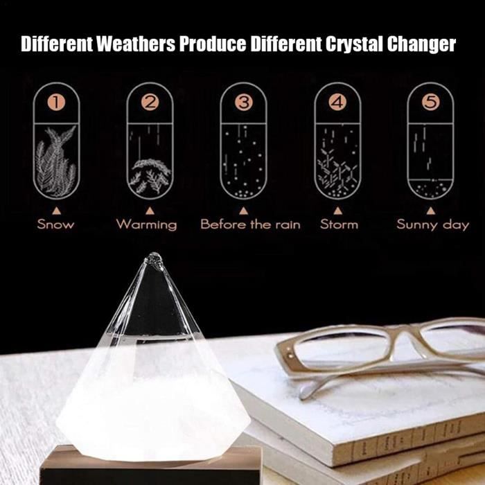 Baromètre Tempête Storm Glass - Verre de Tempête avec Socle en Bois ... Baromètre Tempête Storm Glass - Verre de Tempête avec Socle en Bois ...