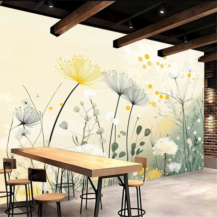Papier Peint Fleurs Sauvages Plantes Fleurs 350x256cm Papier Peint ...