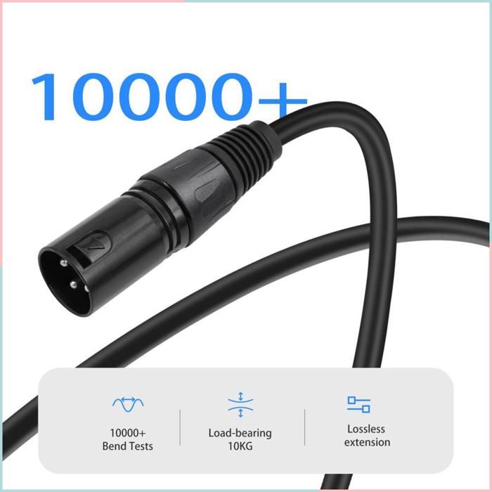 Cocosity Câble de passage XLR 2 Pcs XLR Pass Through Cable No Solder D ...