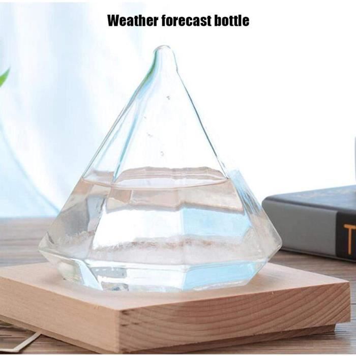 Baromètre Tempête Storm Glass - Verre de Tempête avec Socle en Bois ... Baromètre Tempête Storm Glass - Verre de Tempête avec Socle en Bois ...