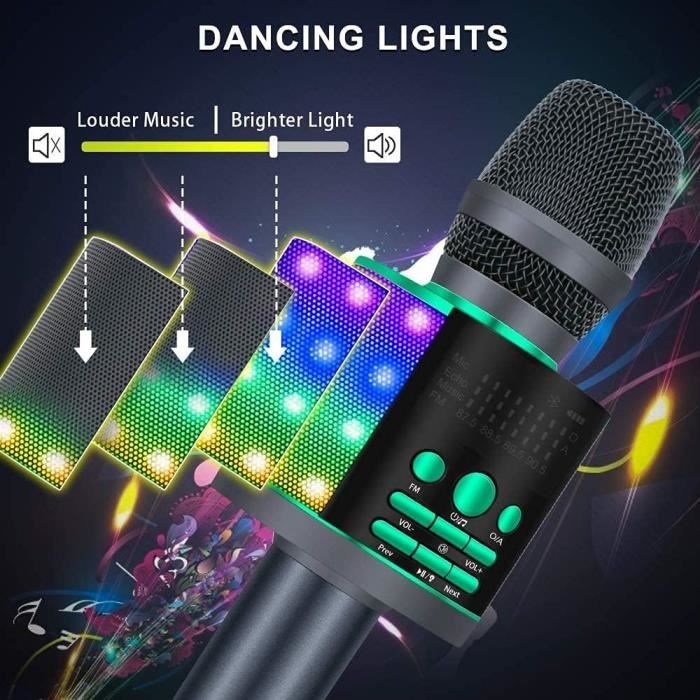 Microphone De Karaoké Magic,Sans Fil Bluetooth,Enregistrement Vocal ...